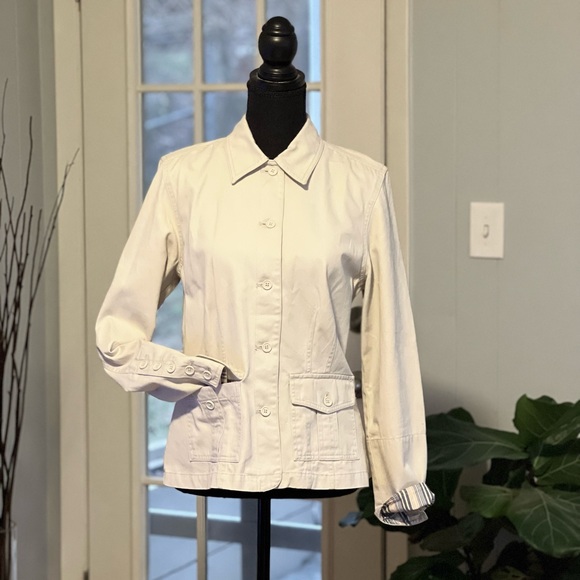 Caribbean Joe | Jackets & Coats | Caribbean Joe Cream Colored Collard ...